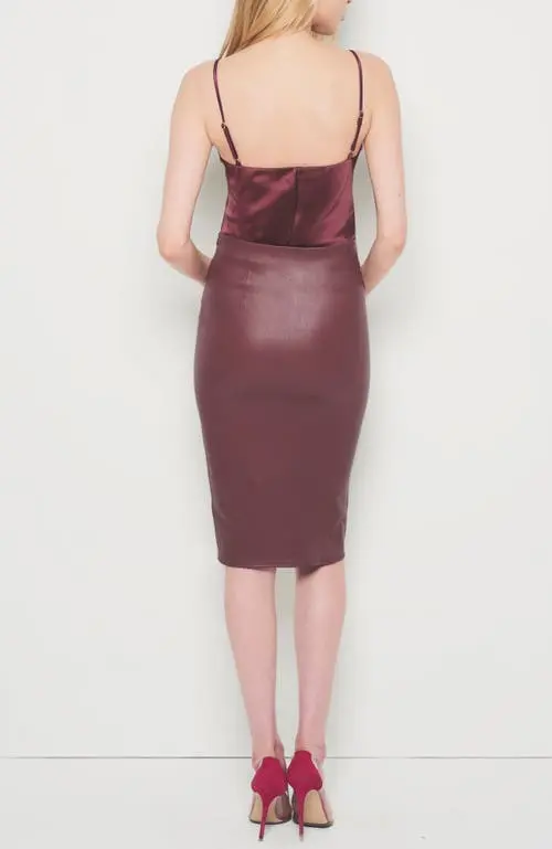 AS By DF Claude Stretch Leather Skirt - Decadent Wine