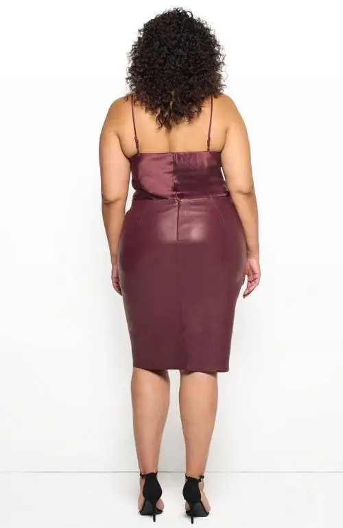 AS By DF Claude Stretch Leather Skirt - Decadent Wine