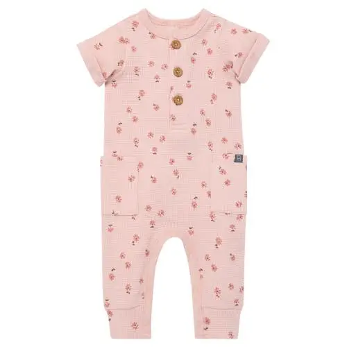 MODERN MOMENTS™ BY GERBER Short Sleeve Long Romper - Rose Tossed Daisy
