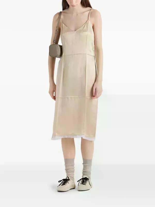 Prada Satin Crepe Midi Dress