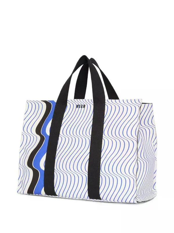 MSGM Striped Tote Bag