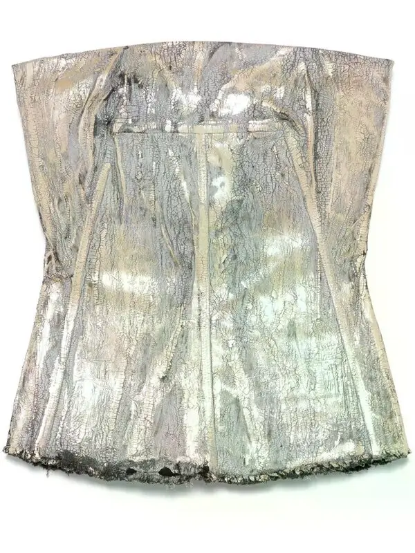 Rick Owens Cracked-effect Bustier - Gold