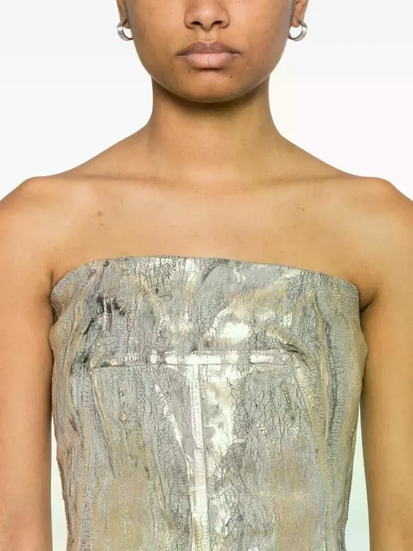 Rick Owens Cracked-effect Bustier - Gold