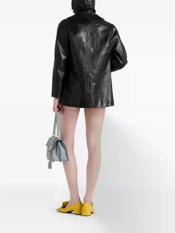 Prada Leather Button-up Jacket