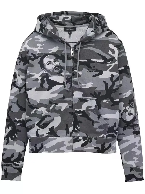 Marc Jacobs Logo-embroidered Camouflage Hoodie
