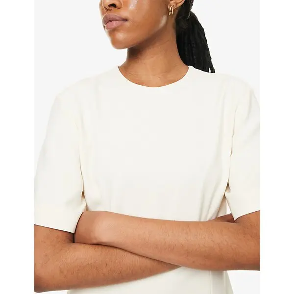 Theory Boxy-Fit Woven Midi Dress In Rice - 51% Off | Editorialist