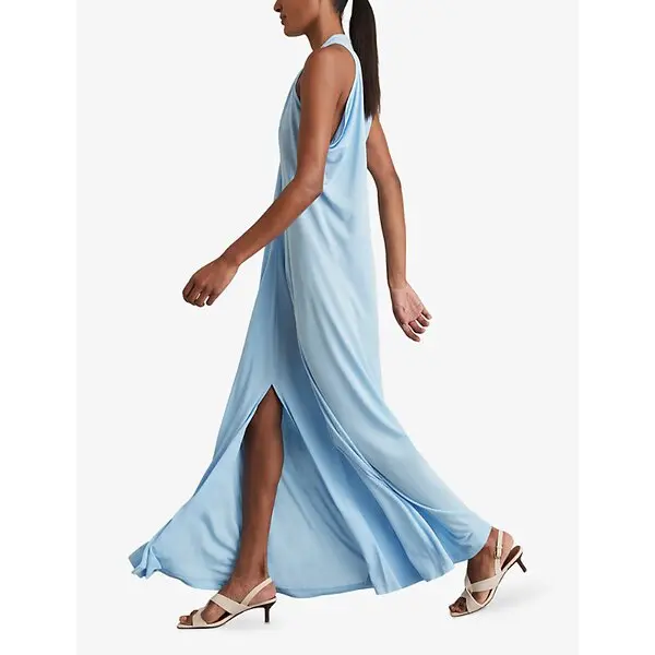 Reiss Draped Jersey Maxi Dress In Blue - 70% Off | Editorialist