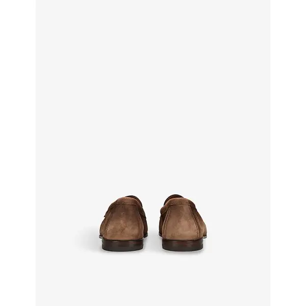 Santoni Carlo Suede Penny Loafers - Mid Brown