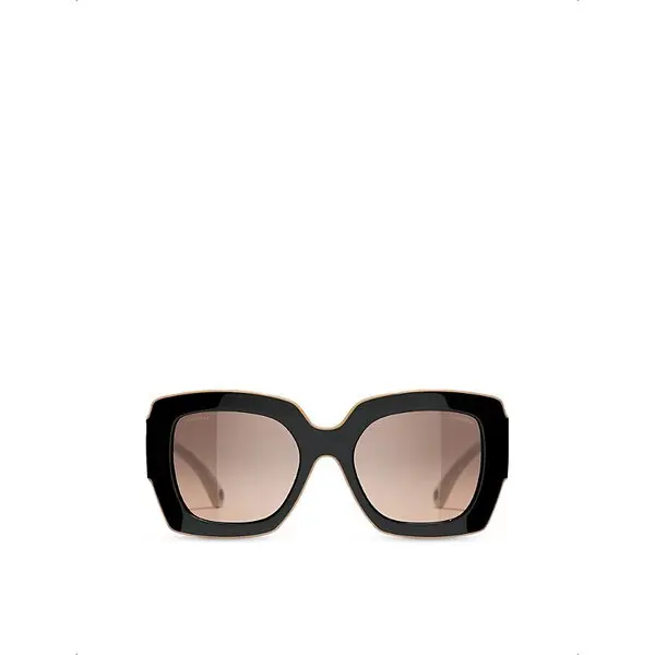 Chanel Square-frame Acetate Sunglasses - Black
