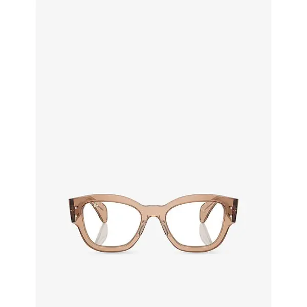 Ray-ban Square-frame Acetate Optical Glasses - Tan
