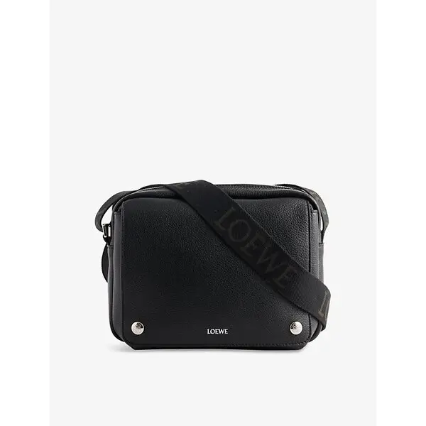 Loewe Pebble Leather Messenger Bag - Black