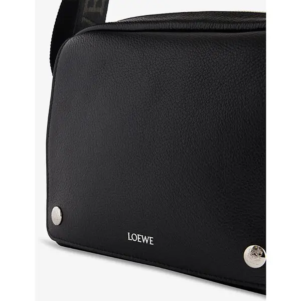 Loewe Pebble Leather Messenger Bag - Black