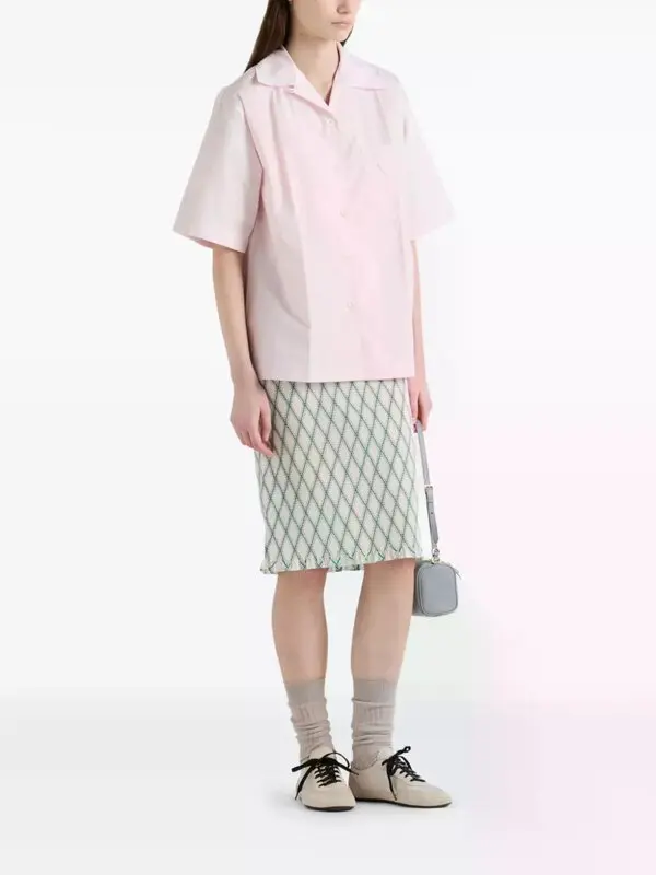 Prada Patterned Cotton Midi Skirt
