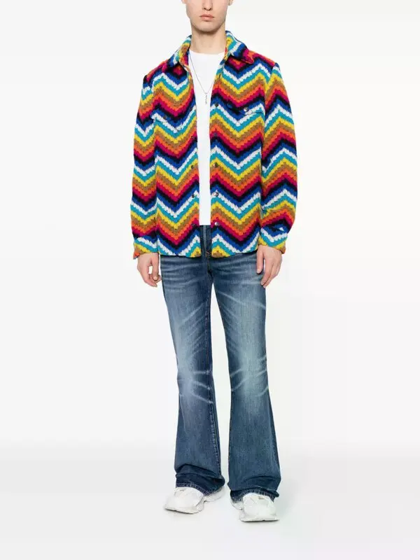 Cout De La Liberte Zig-zag Print Shirt Jacket