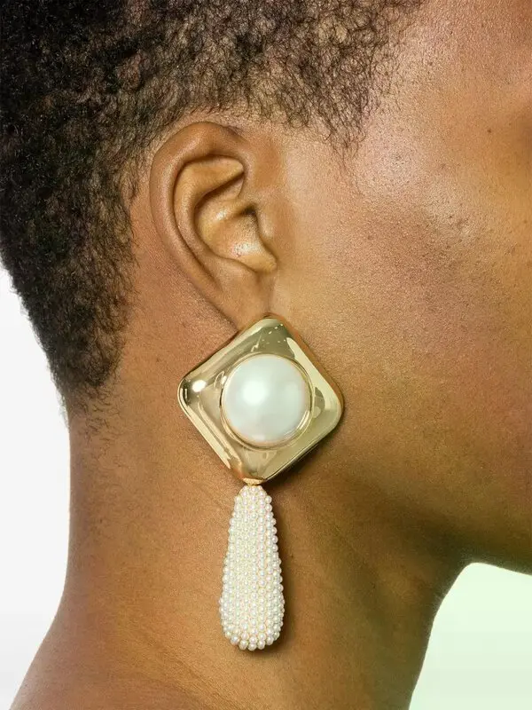 SELF-PORTRAIT Pearl Crystal Earrings