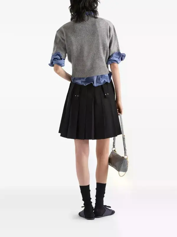 Prada Logo-intarsia Sweater - Grey
