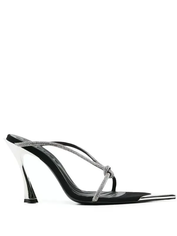 MUGLER Knotted Fang Sandals - Black