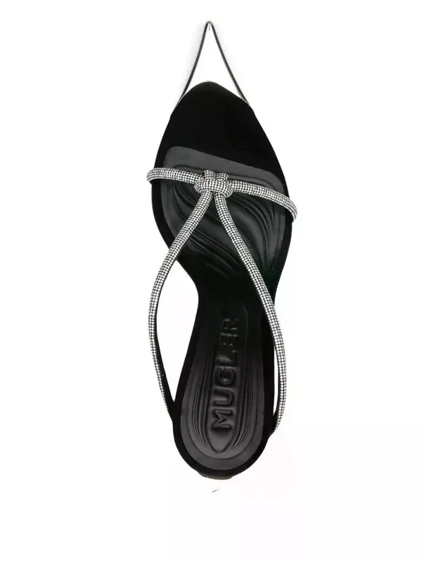 MUGLER Knotted Fang Sandals - Black