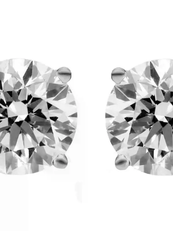 TILLA Luxsly 14kt Gold Diamond Stud Earrings - White