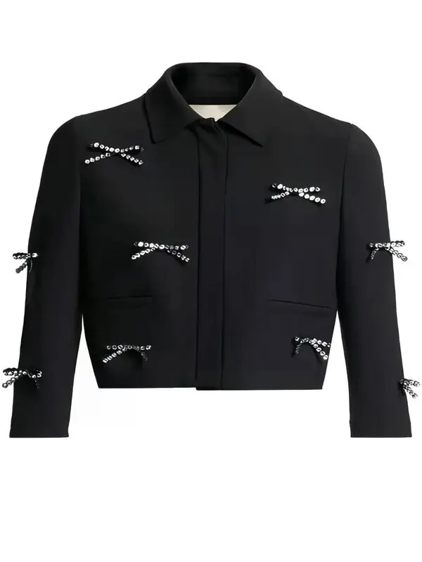 Elie Saab Bow-embellished Cropped Jacket