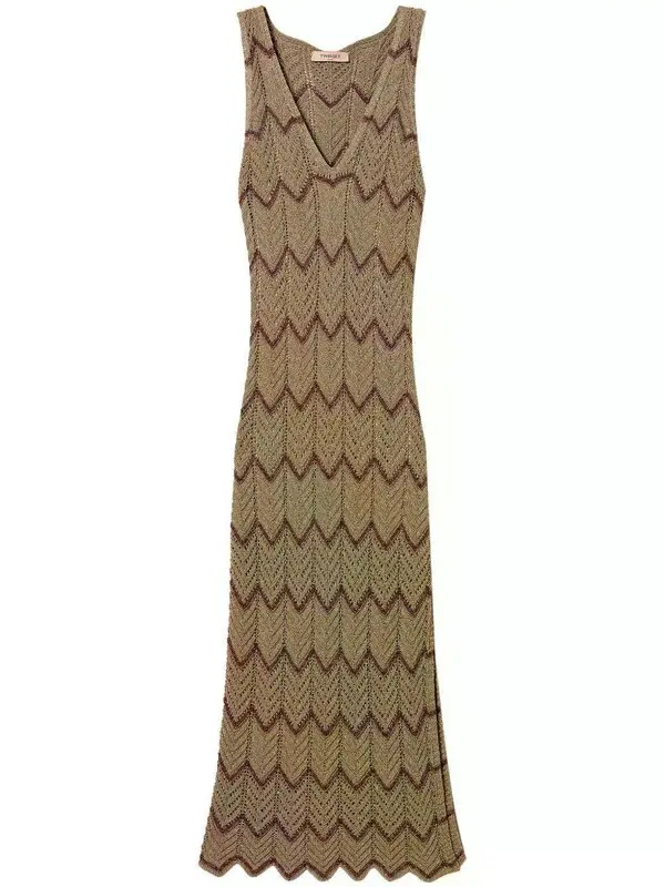 Knitted Dress - Brown