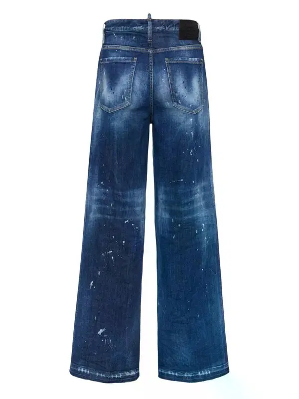 Dsquared2 Ripped Wide-leg Jeans