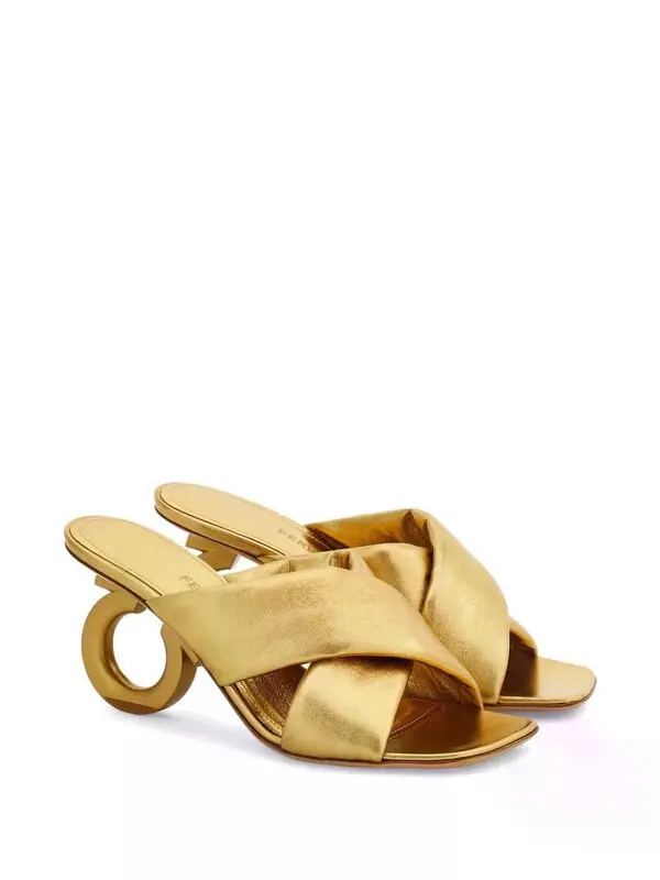 FERRAGAMO Gancini-heel Padded Sandals