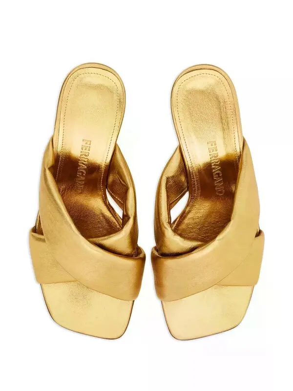 FERRAGAMO Gancini-heel Padded Sandals
