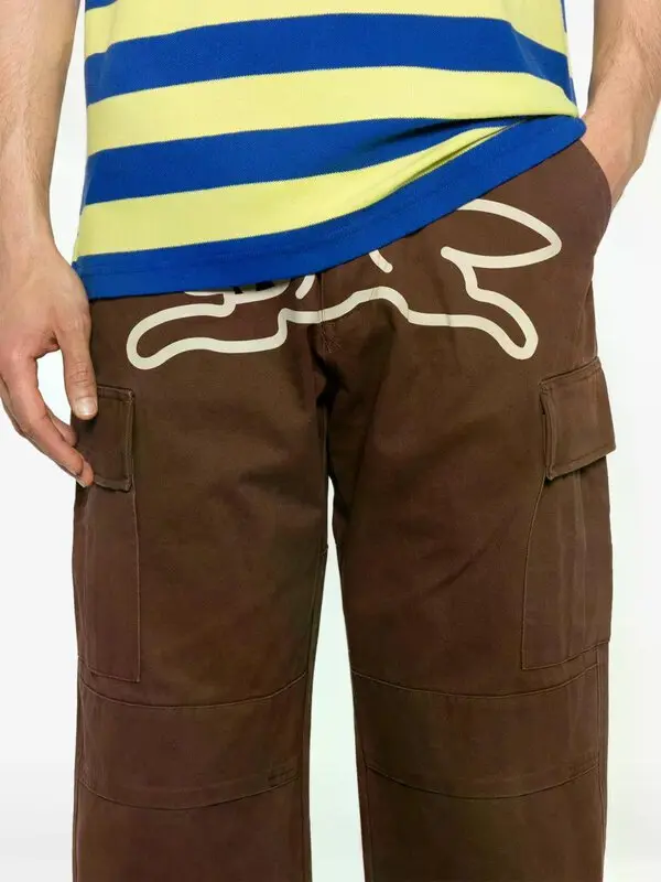 ICECREAM Running Dog Cargo Trousers - Brown