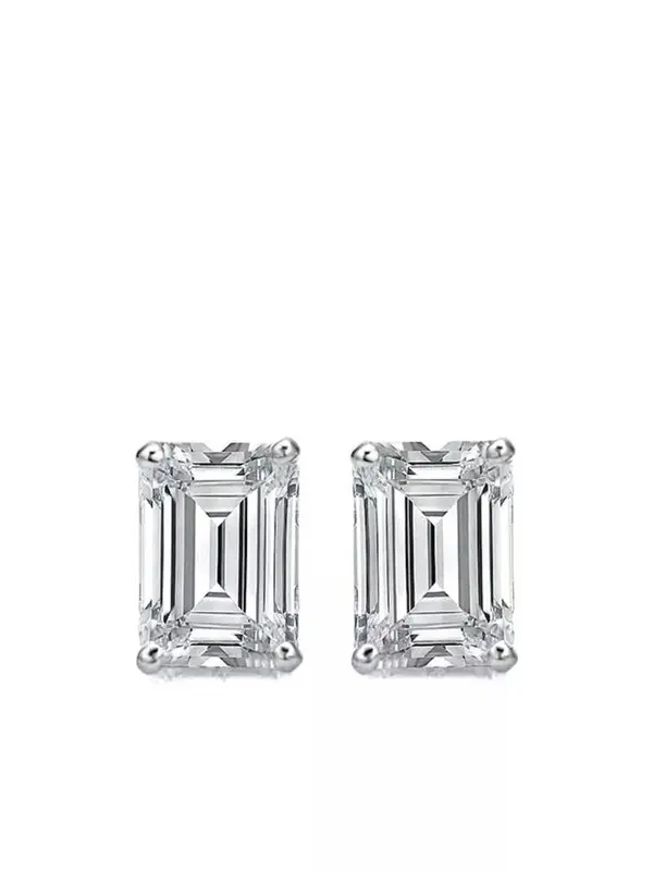 TILLA 14kt Gold Diamond Stud Earrings - White