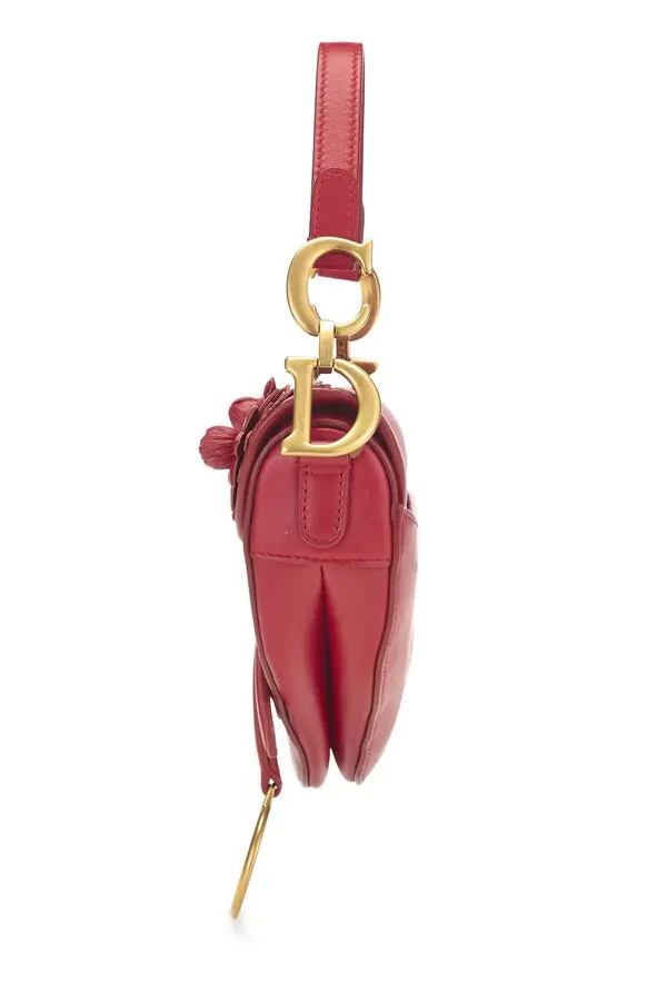 Dior Calfskin 3d Flower Saddle Bag