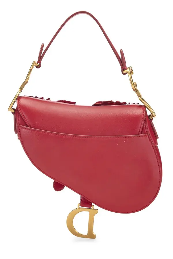 Dior Calfskin 3d Flower Saddle Bag