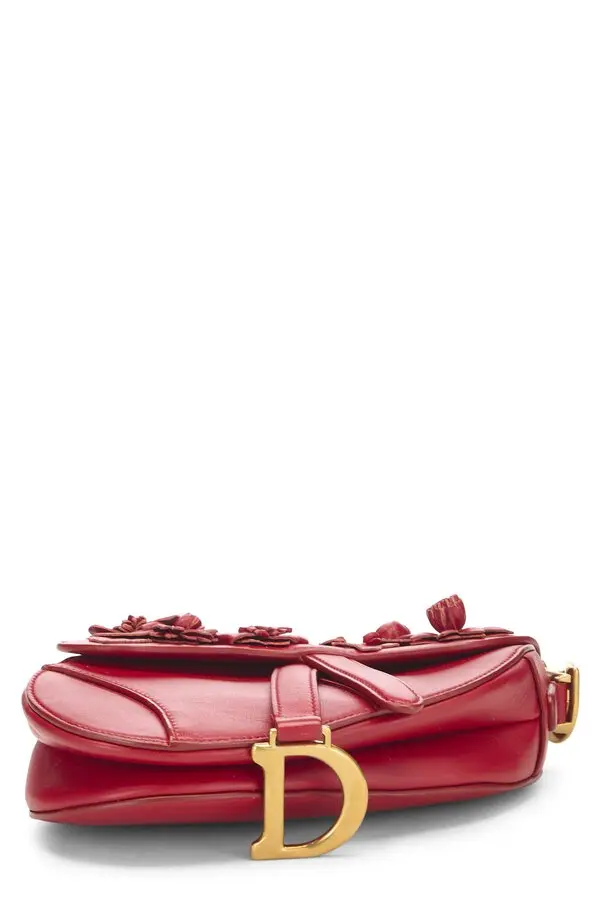 Dior Calfskin 3d Flower Saddle Bag