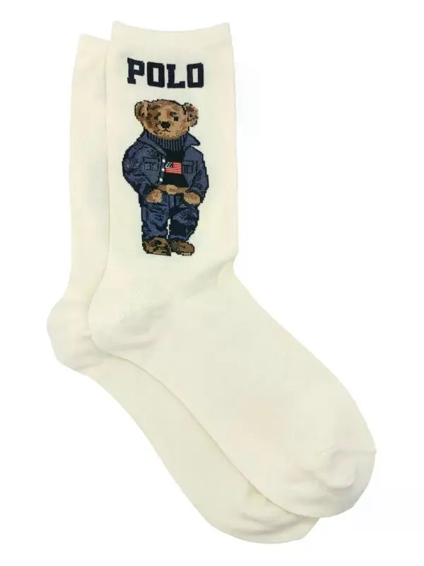 Polo Ralph Lauren Signature Bear Motif Socks - Neutrals