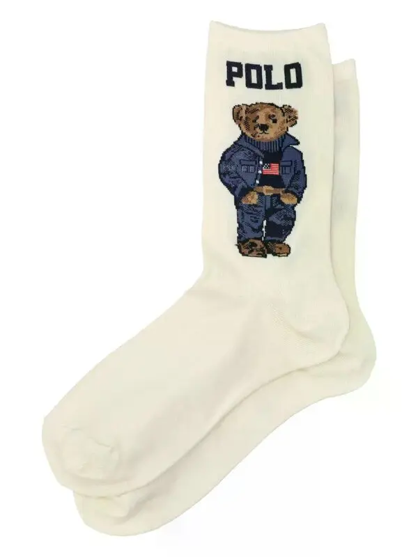 Polo Ralph Lauren Signature Bear Motif Socks - Neutrals
