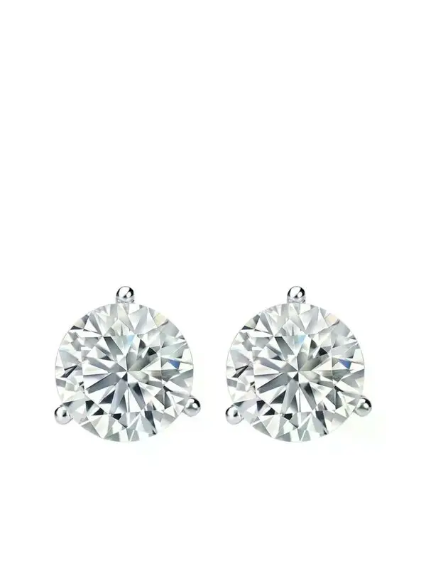 TILLA 14kt Gold Diamond Stud Earrings - White