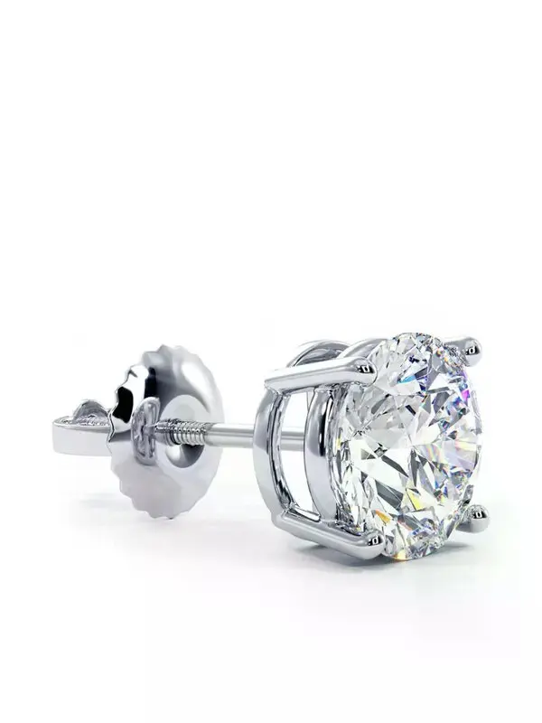 TILLA 14kt Gold And Diamond Stud Earrings - White