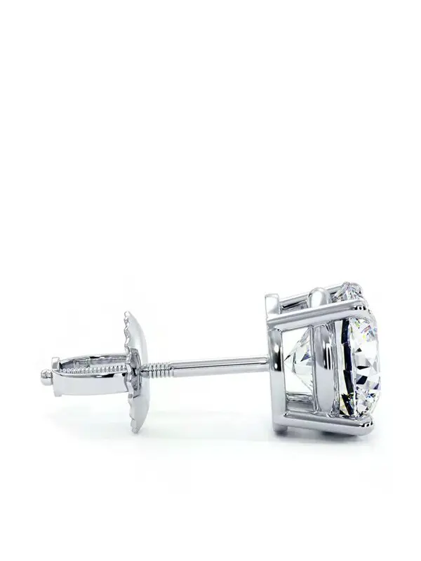 TILLA 14kt Gold And Diamond Stud Earrings - White