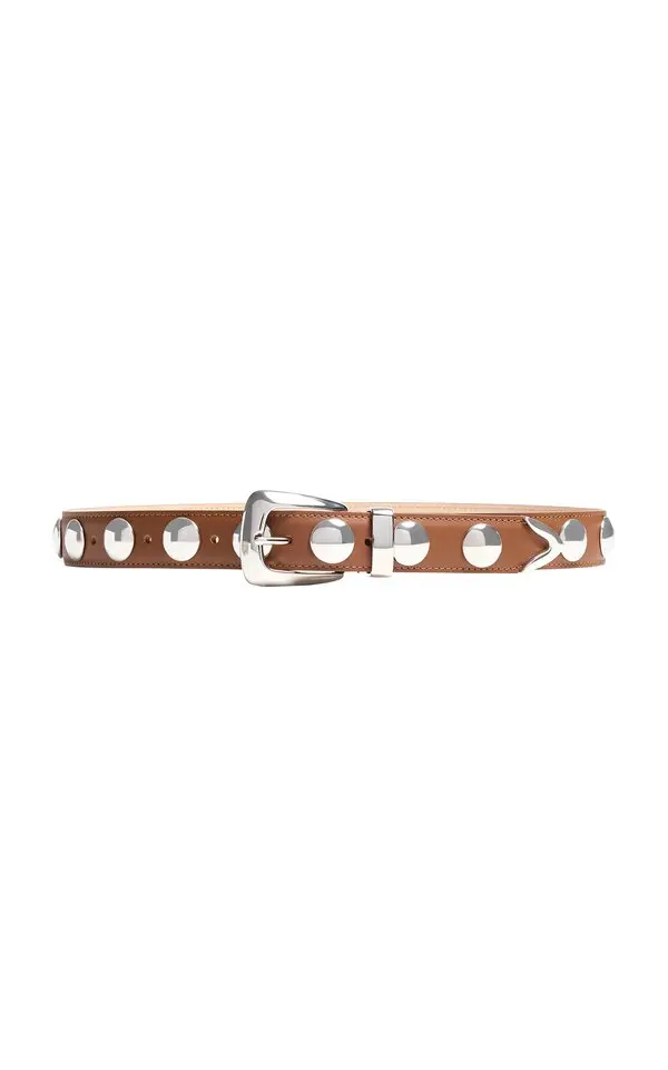 Khaite Benny Studded Leather Belt - Brown