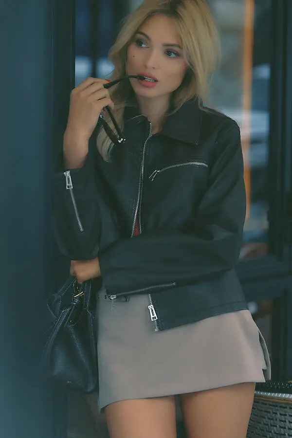 PILCRO Faux-leather Moto Jacket