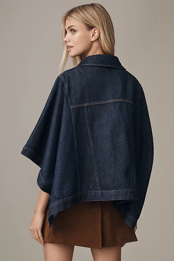 PILCRO Cape Denim Boyfriend Jacket