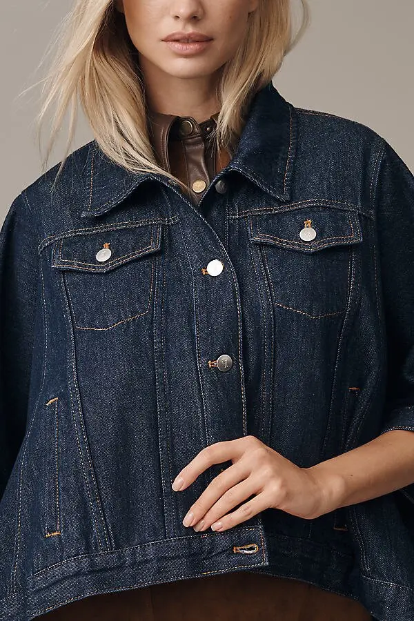 PILCRO Cape Denim Boyfriend Jacket