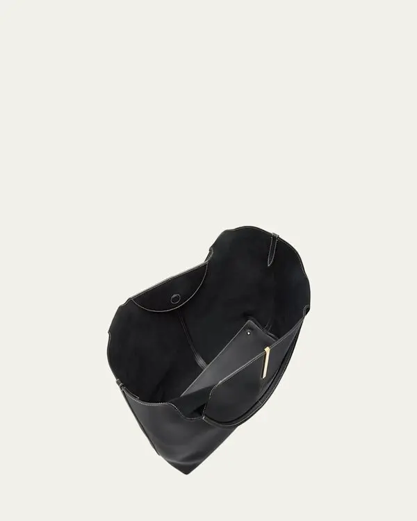 TOD'S Leather Shopping Tote Bag - Nero