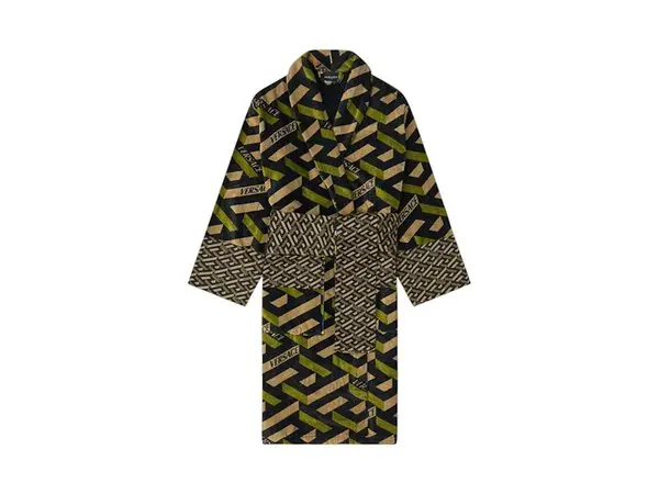 Versace La Greca Embroidered Bathrobe