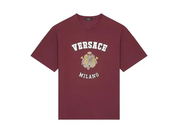 Versace Bordeaux Milano College Tee Shirt