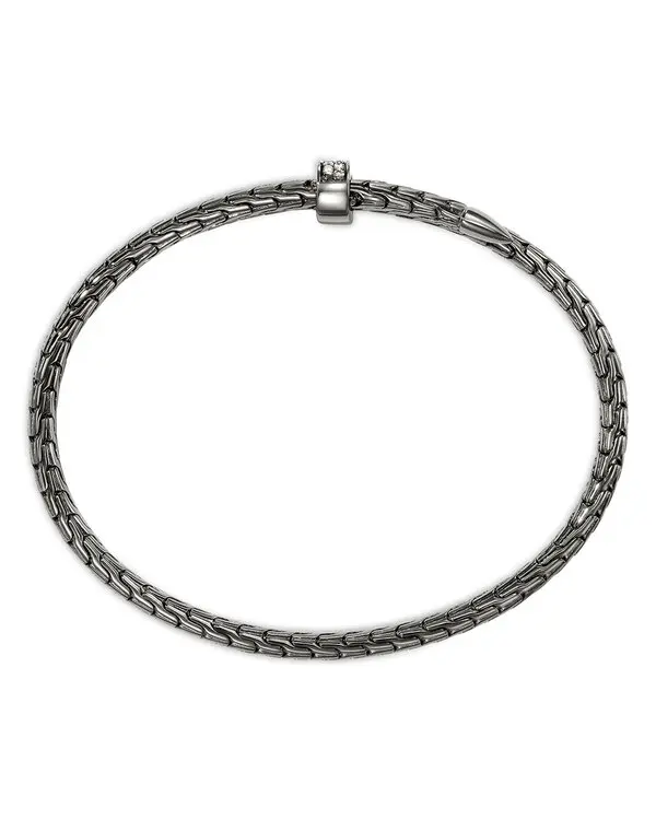 John Hardy Sterling Diamond Pave Spear Cuff Bracelet - Silver