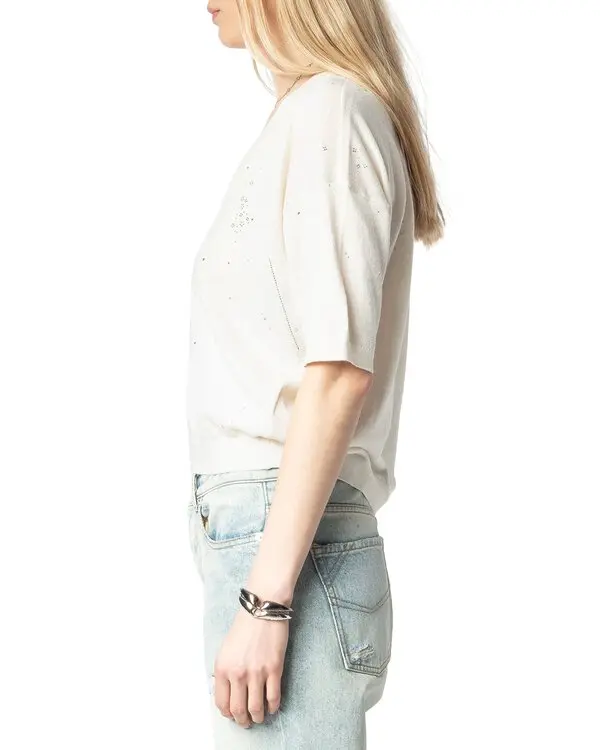 Zadig&Voltaire Wully Lico V Neck Sweater - Ecru
