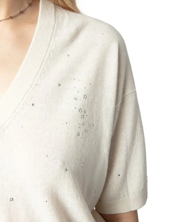 Zadig&Voltaire Wully Lico V Neck Sweater - Ecru