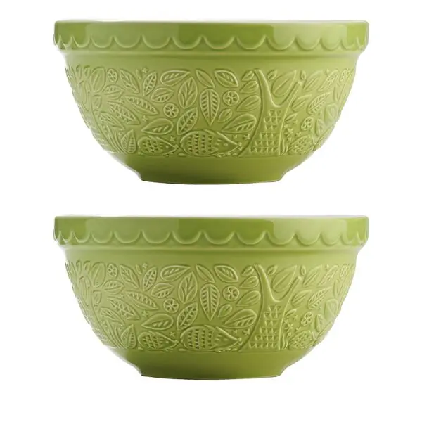MASON CASH In The Forest Hedgehog Mixing Bowl, Set Of 2 - Green