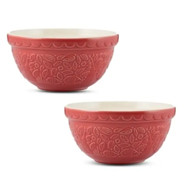 MASON CASH In The Forest Hedgehog Mixing Bowl, Set Of 2 - Red